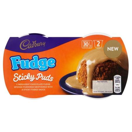 Cadbury Fudge Sticky Puds 2 x 95g - Epicerie anglaise - Candy Dukes