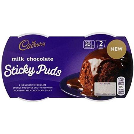 Cadbury Milk Chocolate Sticky Puds 2 x 95g - Epicerie anglaise - Candy ...